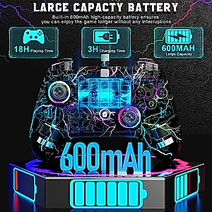 Forlleco Switch Controller, Wireless Switch Pro Controller for Switch/Switch Lite/Switch OLED/PC, Nintendo Switch Controller with Cool LED Light, Vibration, Gyro Axis, Adjustable Turbo and Wake Up