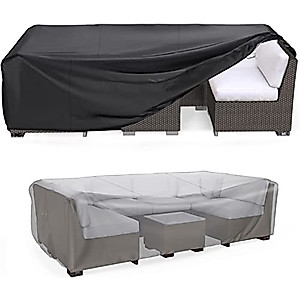 Patio Furniture Set Cover Waterproof, Mrrihand Outdoor Sectional Sofa Set Cover Heavy Duty 600D Table and Chair Set Cover 98" L× 78" W× 30" H