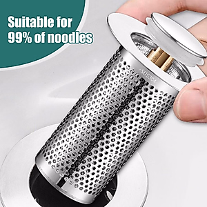 Bathroom Sink Stopper Hair Catcher, 2024 New Bathroom Sink Drain Strainer, Pop Up Drain Strainer with Removable Filter Basket Hair Catcher, Universal Strainer for Bathroom Kitchen (1.96*1.29in 2PCS)