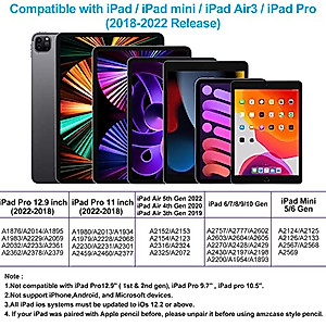 Stylus Pen for iPad with Palm Rejection, Apple Pencil for (2018-2022) iPad Pro 11/12.9, iPad 10th/9th/8th/7th/6th Gen, iPad Air 5th/4th/3rd Gen,iPad Mini 6/5 with 4ps Nibs