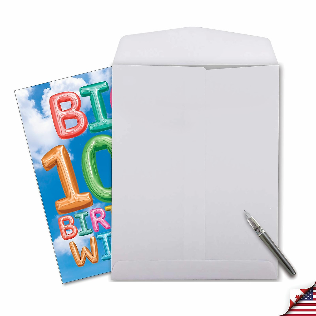 The Best Card Company - 100th Birthday Card with Envelope (8.5 x 11 Inch) - 100 Years Old, Big Stationery Birthday Greeting- Inflated Messages Milestones 100 (Not Actual Balloons) J5651HMBG-US