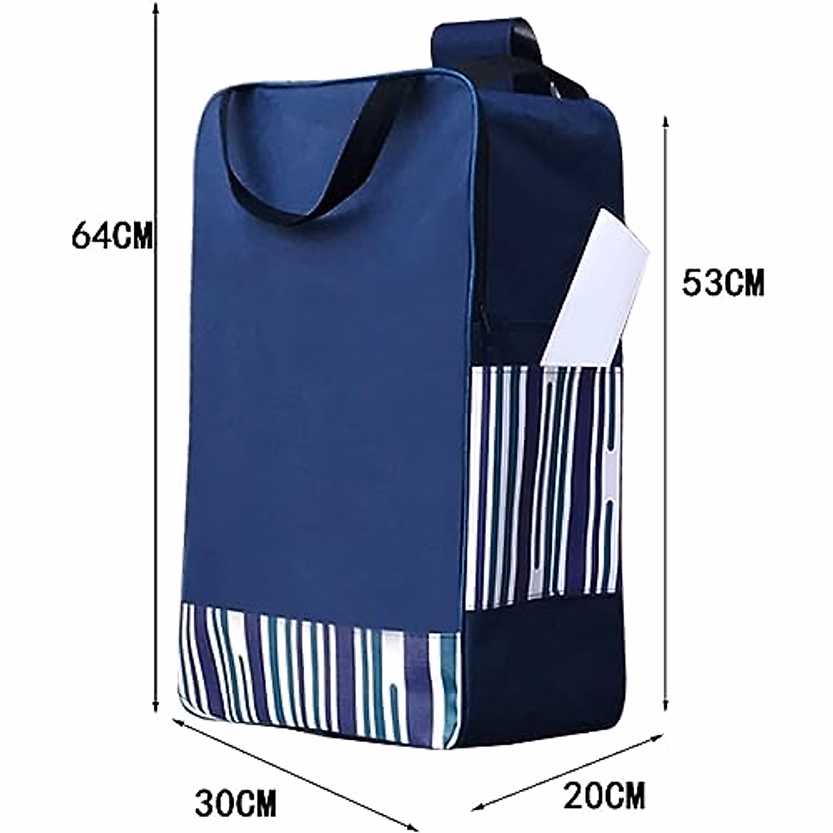 Wcxixo Waterproof Oxford Cloth Shopping Bag, Foldable Shopping Cart Bag, Reusable Trolley Replacement Bags, Large Capacity Shopping Cart Spare Bag