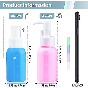 LofyJoy Silicone Travel Bottles for Toiletries TSA Approved Travel Size Containers,Leakproof Squeezable Mini Spray Bottles, Refillable Travel Size Bottles, Travel Essentials (4 Pack/1.76oz)