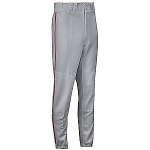 Mizuno mens Premier Piped Pant, Grey-red, Medium