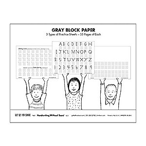 Handwriting Without Tears Learning Without Tears Gray Black Paper Trans K–Grade 1, Print Capitals and Numbers Practice Paper, Letter Formation, Beginning Handwriting- for School or Home Use