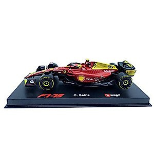 HTLNUZD Bburago 1/43 2022 F1-75 #55 75th Anniversary Carlos Sainz 1:43 Formula One Racing Car Alloy Die Cast Collection Vehicles Model (Hardcover 75th #55)