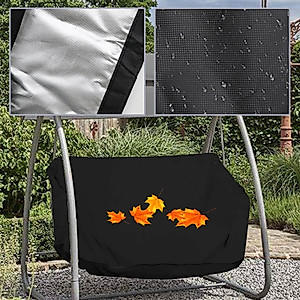 VKinman 56x32x25 Inches Porch Swing Cover, Waterproof Outdoor Swing Cover for Outdoor Patio Swing Patio Swing Cover, Patio Swing Cover All Weather Protection (Black)