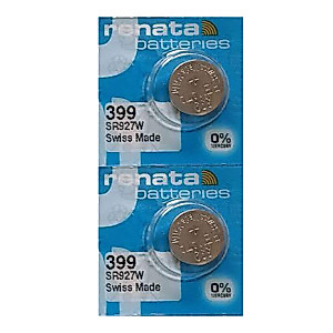 Renata 399 SR927W Batteries - 1.55V Silver Oxide 399 Watch Battery (2 Count)