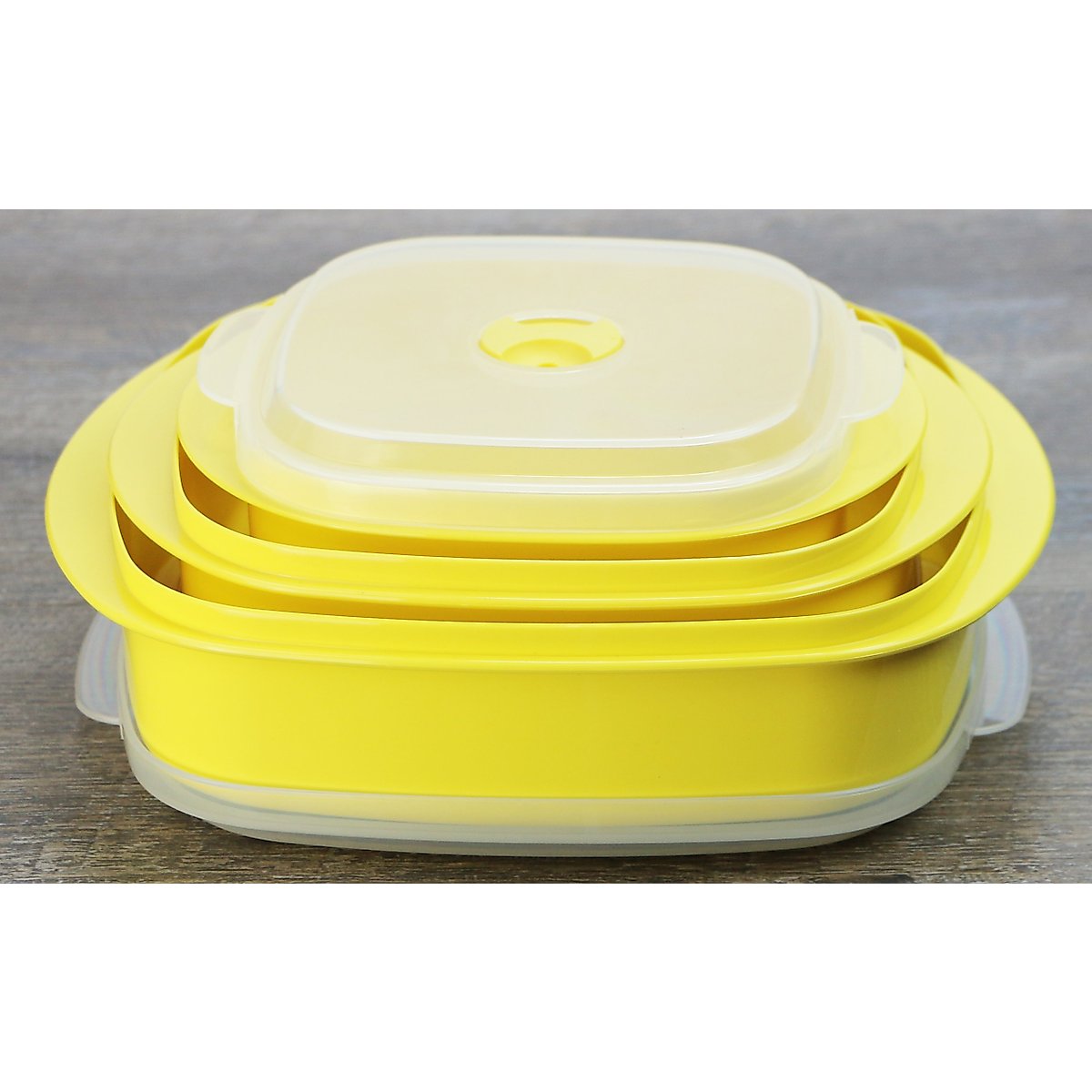 Reston Lloyd Calypso Basics Microwave Cookware, Steamer and Storage Set, Lemon, Multiple Sizes, 6-Piece