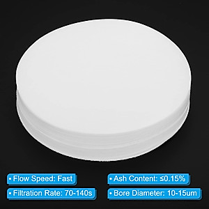 PATIKIL 300Pcs 12.5cm Qualitative Filter Paper Circles, Fast Speed Round Laboratory Filter Paper Chemical Industrial Oil Testing Funnel Filter Paper