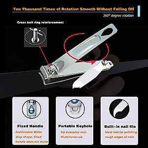 firiKer 4PCS Nail Clipper Set, Sharpest Fingernail & Toenail Nail Cutting Clippers, Quality Stainless Steel Portable Nail Cutter Set with Nail File, Personal Pedicure Kit for Women Man