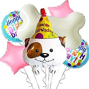 Dog Birthday Party Supplies Balloons | Perfect Puppy Bone Decorations for Lets Pawty, Woof, Birthday or Pet Adoption Parties | Mylar Foil Pet Themed Balloon Decor for Boy or Girl Dogs