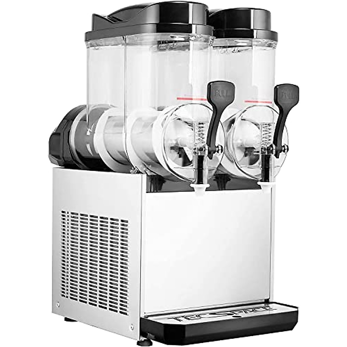 TECSPACE 110V Commercial Slushy Machine,15/30/45L Stainless Steel Margarita Smoothie Frozen Drink Maker for Ice Juice Tea Coffee Making, Sliver
