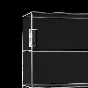 Clear Acrylic Display Case,4 Layer Transparent Countertop Showcase,Protection Showcase with Lock for Toy Collectibles Office Retail Store Safe Storage Sunglasses Toys… (Style 1)