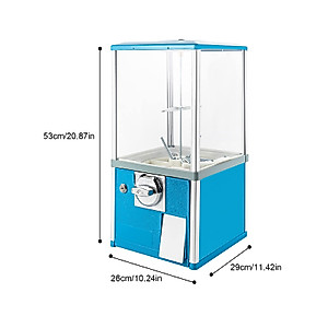 Vending Machine, Big Capsule Vending Candy Gumball Machine, Large Load Capacity Gumball Bank, Gumball Dispenser Commercial Vending Machines for Game Stores Retail Stores Home (Blue)