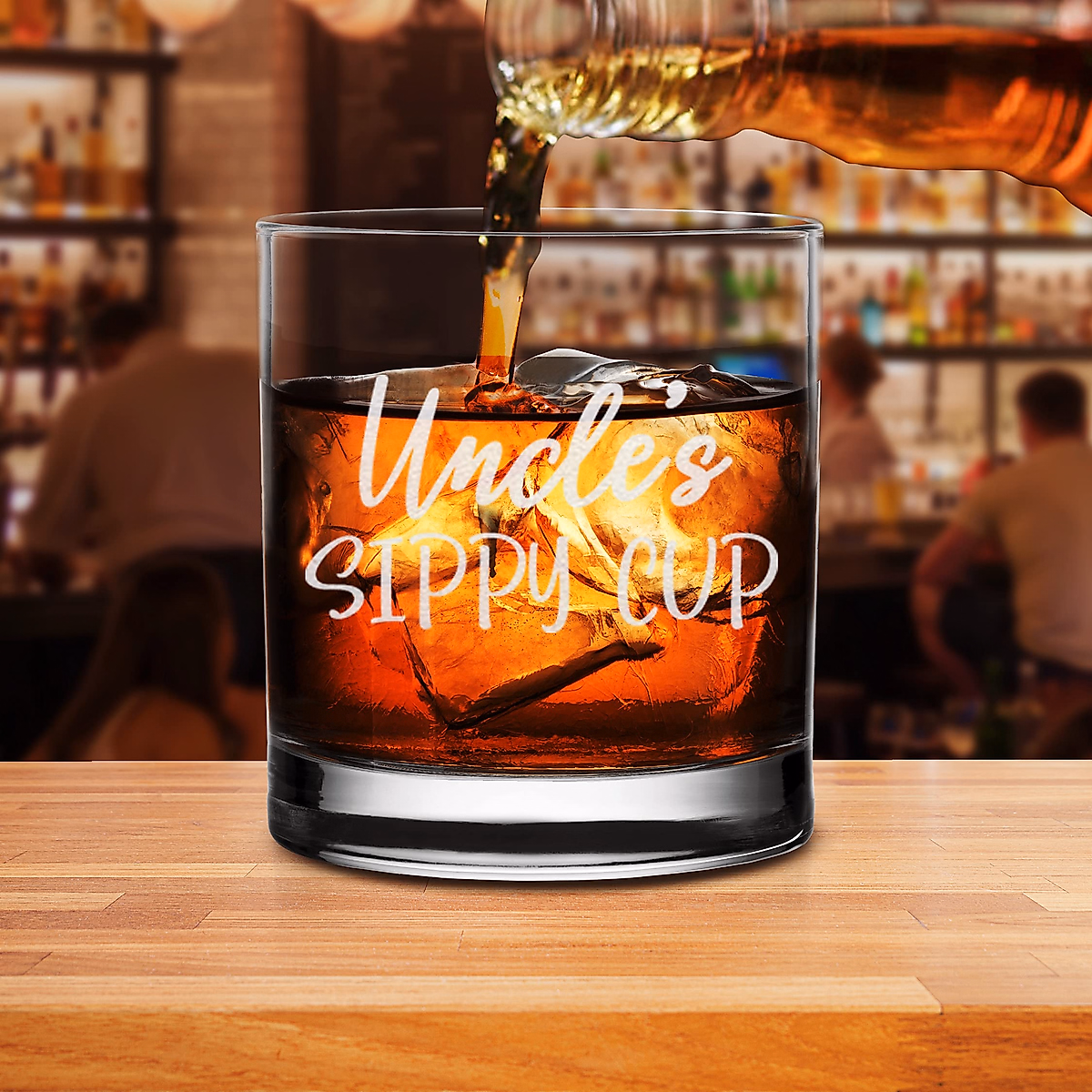 NeeNoNex Uncle's Sippy Cup Whiskey Glass - Funny Birthday Gift for Uncle