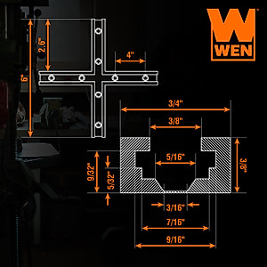 WEN 6-Inch Universal T-Track Intersection Kit for Woodworking (WAT001)