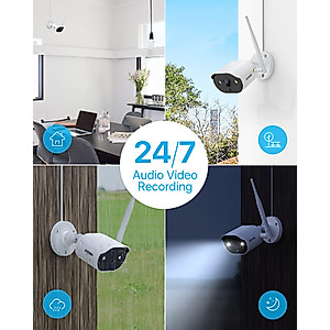 ZOSI ZG3023S Add-on Camera 3MP HD WiFi IP Network Camera Outdoor Indoor Home Security Camera Only Compatible with ZOSI NVR Recroder Video Surveillance Camera System(Model:ZR08GP)