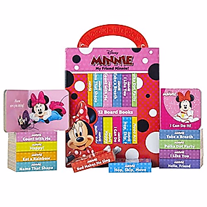 Disney - My Friend Minnie Mouse - My First Library 12 Board Book Block Set - Great for Teaching First Words - PI Kids