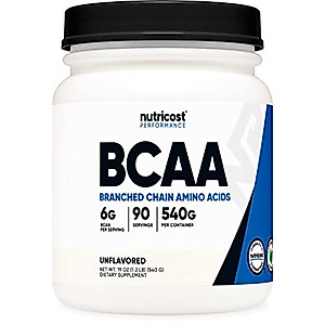 Nutricost BCAA Powder 2:1:1 (Unflavored, 90 Servings) - Branched Chain Amino Acids