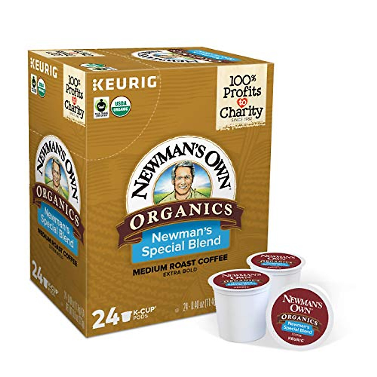 Newman's Own Organics Keurig Single-Serve K-Cup Pods Special Blend Medium Roast Coffee, Fair Trade Certified, 24 Count