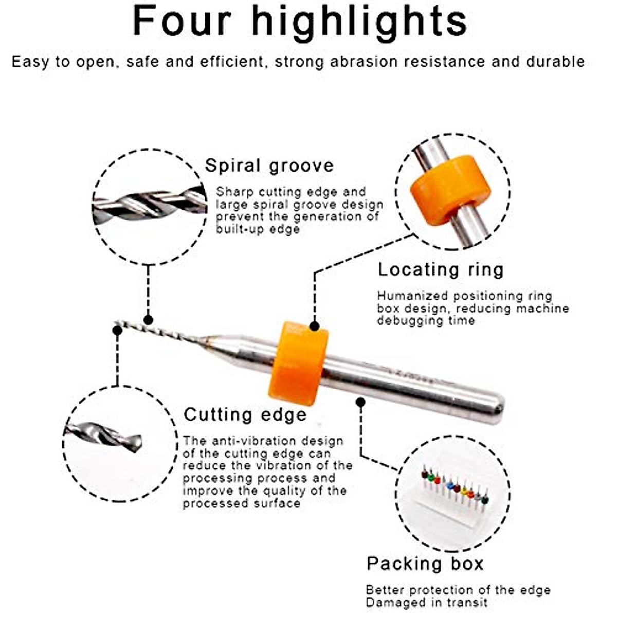 KEWAYO 10 Pcs 0.3mm-1.2mm Drill Bit Set Carbide Micro CNC Twist Bits, PCB Drill Bit Set, Mini Drill Bit 1/8" Shank for Print Circuit Board, Amber, Beeswax, Rough Stone, Dremel, Jewelry