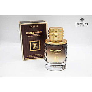 Dumont Ironic Oud Mirage Pour Homme (3.4 Fl. Oz) Eau De Perfum – Perfume Body Spray for Men, Boys, Him - Long Lasting Cologne with Tobacco, Leather, Grapefruit, Woodsy Masculine Scent
