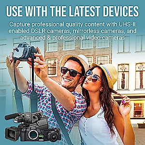 PNY 128GB EliteX-PRO60 UHS-II SDXC Memory Card - R280MB/s W100MB/s, U3, V60, 4K UHD, Full HD, UHS-II for Professional Photographers & Content Creators, DSLR Mirrorless Cameras, Advanced Video Cameras