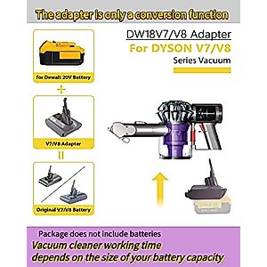 MAKBOS for Dyson V7V8 for Dewalt 20V60V Battery Adapter,for Dyson V7V8 Series V7V8 Absolute V7V8 Animal V7V8 Fluffy V7V8 Motorhead