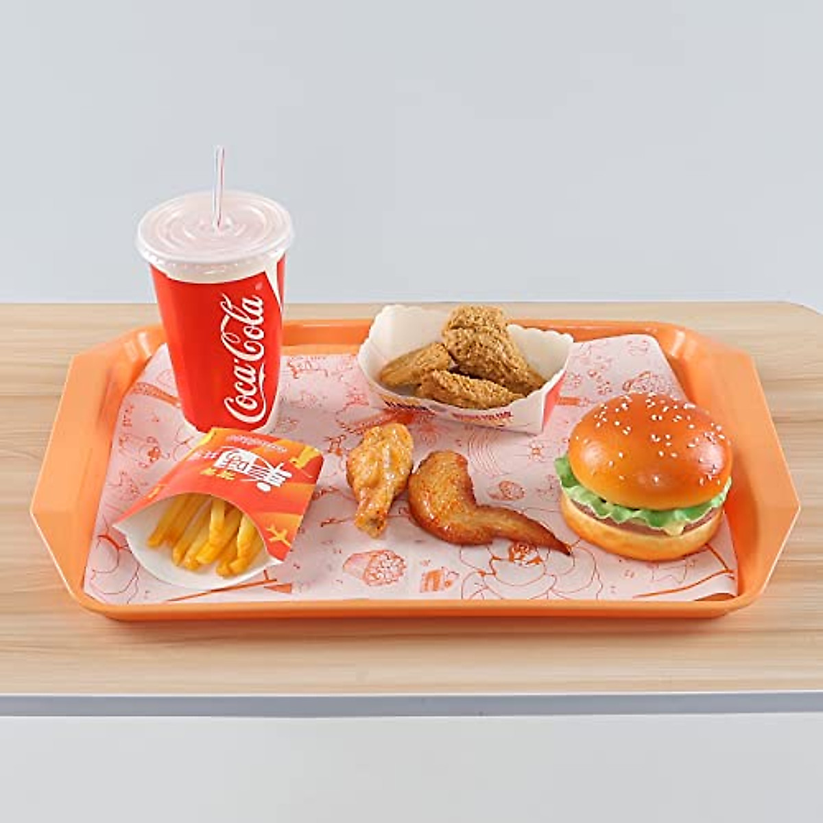 Leendines Plastic Food Serving Trays, 6 Packs Cafeteria Trays