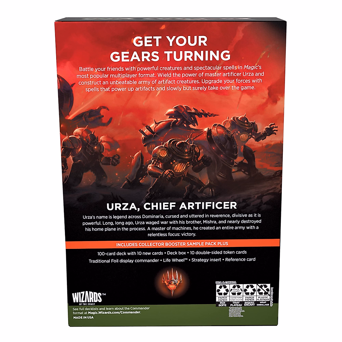 Magic: The Gathering The Brothers’ War Retro-Frame Commander Deck - Urza's Iron Alliance (White-Blue-Black) + Collector Booster Sample Pack