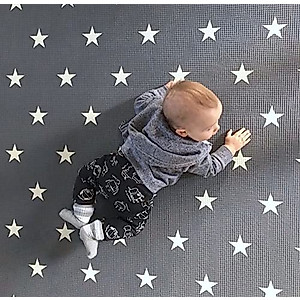 Large Waterproof Thick Padded Foam Baby Play Mat for Infants, Babies, Toddlers - for Play, Crawling & Tummy Time - 70 x 59 in. - Reversible, Double-Sided, Non-Toxic, Non-Slip Playmat - Star/Camo