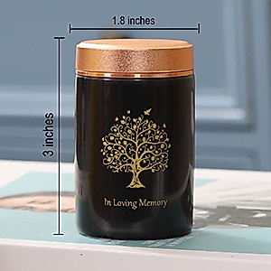 Small Urn for Human Ashes - 3'' Tree of Life Handicrafted Urn - Beautiful Tiny Keepsake Urns - Mini Urn Made of Ceramic - Hold 5 Cubic Inches of Ashes