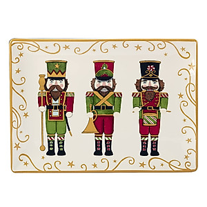 Certified International Holiday Magic Nutcracker Rectangular Serving Platter, 14" X 10", Multicolor, Large