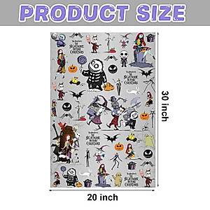 5 Pcs Nightmare Wrapping Paper Nightmare Before Christmas Gift Wrap Bulk Art Paper Folded Flat for Baby Shower Nightmare Before Christmas Birthday Party Decorations Wedding DIY Crafts Gift (white)