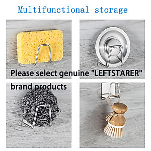 4 Pack Sink Sponge Holder for Kitchen Sink Premium SUS304 Stainless Steel Rustproof Waterproof Quick Drying Small Strong Adhesive Sponge Holder (4)