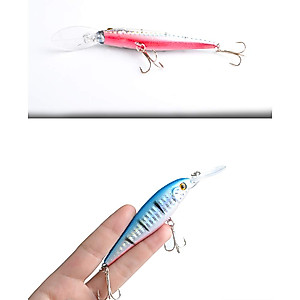 LOVEPET 11cm/10g Simulation Bait,Long Tongue Fake Bait, Lures Minor Bionic Bait,Fishing Tackle, Fish Hook, 10 Pcs