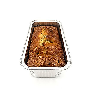 Fig & Leaf (60 Pack) Premium 2-LB Bread Loaf Baking Pans - 8.5" x 4.5" x 2.5" l Heavy Duty l Disposable Aluminum Foil Tins for Cakes Meatloaf Lasagna