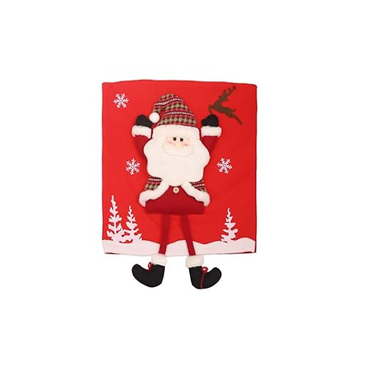 Christmas Chair Covers -Christmas Chair Back Cover for Dining Room, ?? Santa Claus Snowman Reindeer Xmas Dinner Chairs Cover, Chair Slipcover Christmas Table Decoration Christmas Props