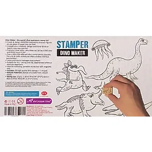 The Purple Cow - Stamper - Dino Maker Stamp Kit for Kids. Paint Stamper for Arts and Crafts. Develop Creativity with 35 Stamps and an Ink pad, for Girls and Boys Ages 6 to 16.