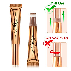 Paminify Contour Beauty Wand,Liquid Contouring with Cushion Applicator,Shading Bronzer Stick Natural Matte Finish,Lightweight Blendable Super Silky Cream Contour Stick,Cruelty-free,Grey