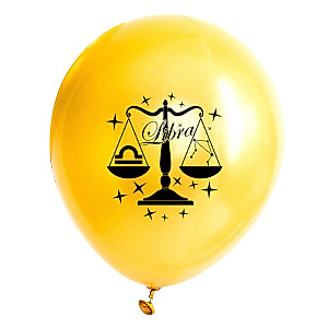 jojofuny Zodiac Wedding Graduation Supplies Black Party- Christmas Theme for Decorative Layout Balloon Prop, Decorations Xxcm, Pattern Golden Birthdayblack Ballons Libra Balloon, Sequins