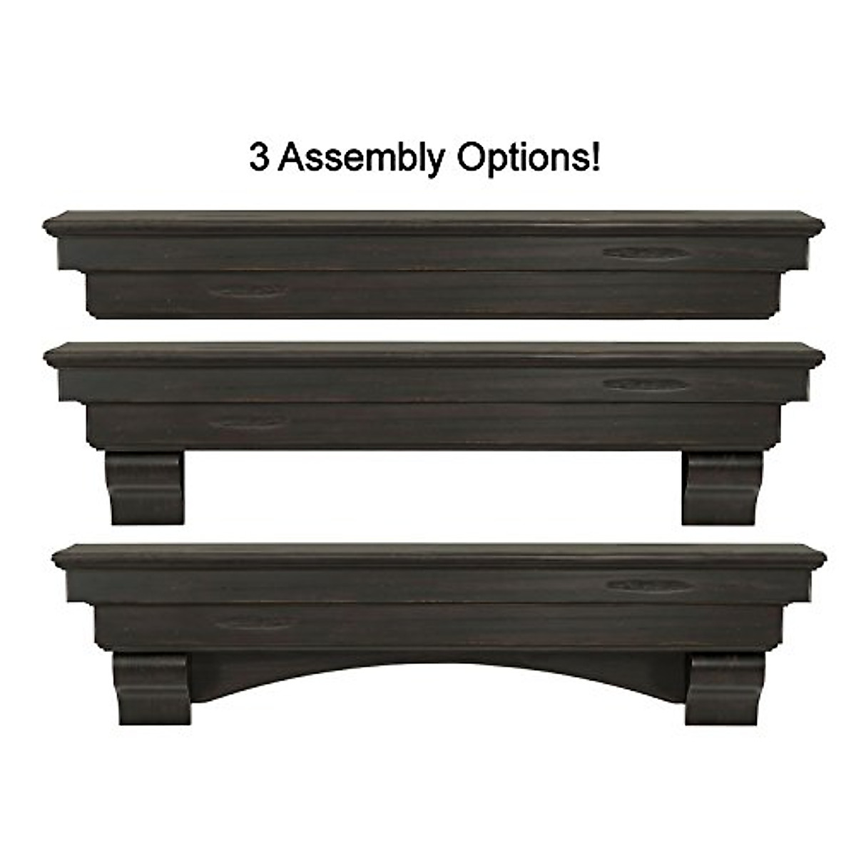 Pearl Mantels 497-60-20 Celeste Mantel Shelf, 60", Espresso Finish