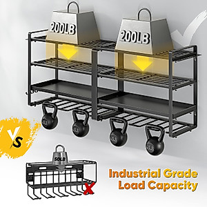 POKIPO Power Tool Organizer Wall Mount, Extended Large Heavy Duty Drill Holder, 4 Layer Garage and Storage, Suitable Utility Racks for Room, Workshop