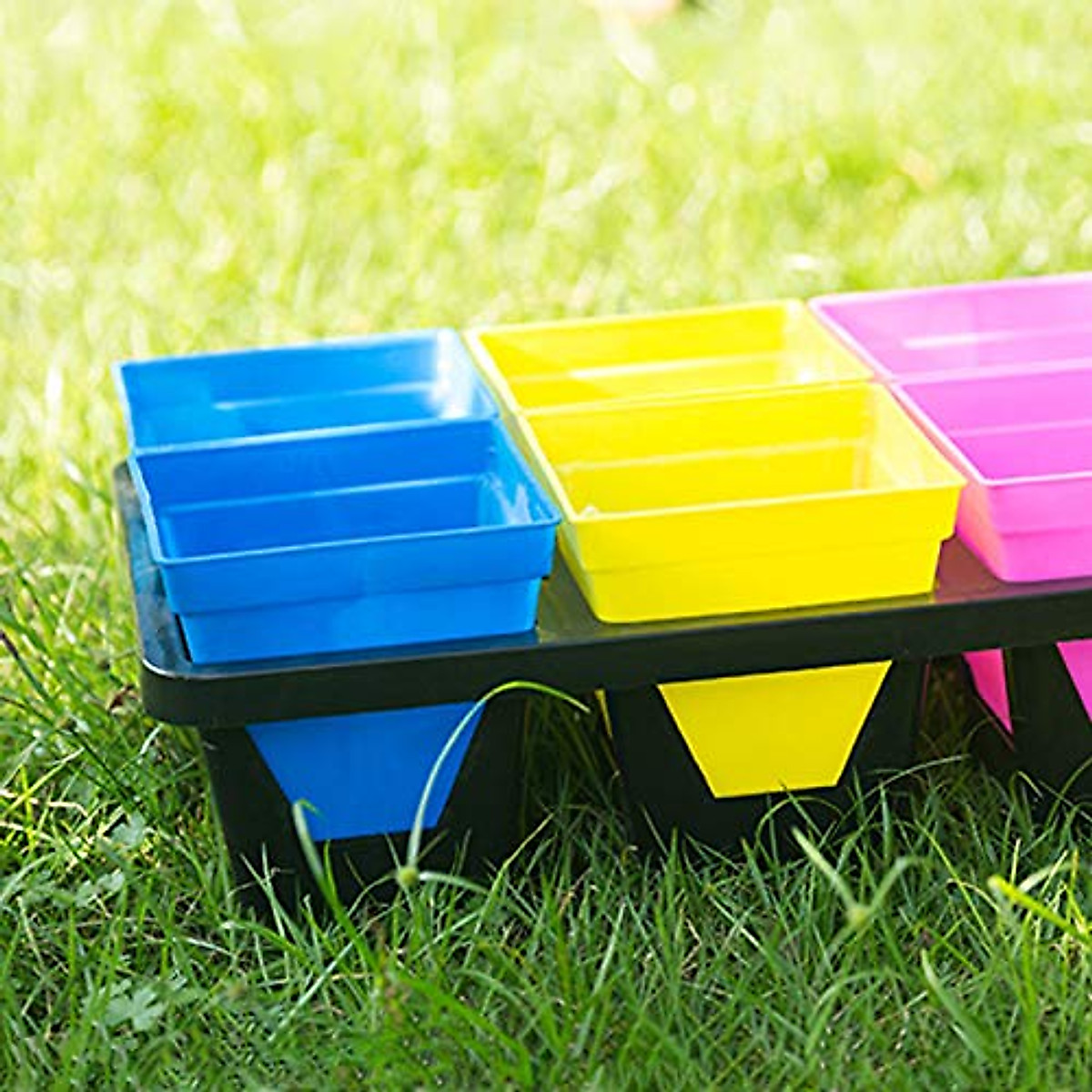 qiguch66 Small Plant Pots,10Pcs Bonsai Planter Nursery Flower Pot Garden Square Home Plastic Decor Supply - Red