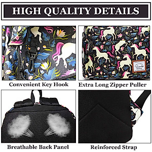 VASCHY Backpack for Women, Water Resistant High School Girls Bookbag Travel Backpack for Teens with Water Bottle Pockets