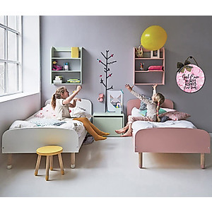 Isaric Girl Cave Sign, Girls Room Decorations for Bedroom, Wood Decoration Hanging Sign, High Precision Printing, Kids Room Signs for Door, No Boys Allowed Sign, Room Decor 11In（With bow）