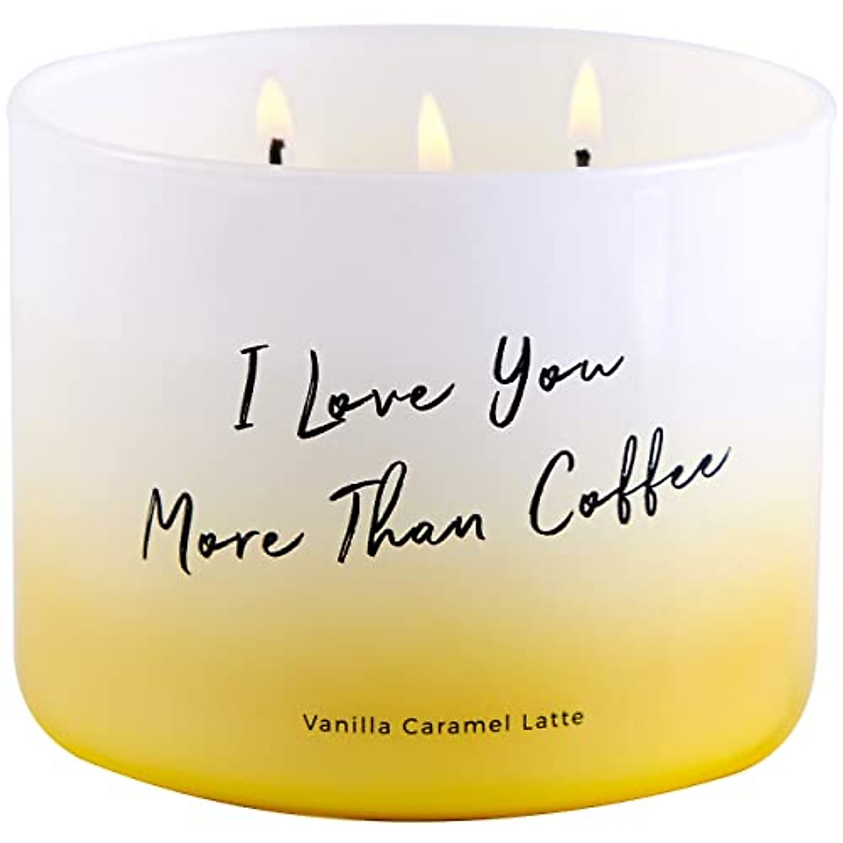 Vanilla Caramel Latte 3 Wick Soy Candle | I Love You More Than Coffee Scented Candle | Aromatherapy Candle for Home 15.8 oz | Strong Coffee Candles with Message for Him & Her, Mothers Day Candle Gifts