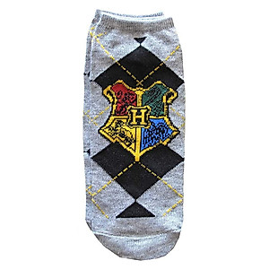 Hyp Harry Potter House Crests Argyle Pattern Juniors/Womens 5 Pack Ankle Socks