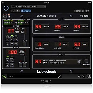TC Electronic TC8210-DT Classic Mixing Reverb Plug-in with Optional Hardware Controller and Signature Presets
